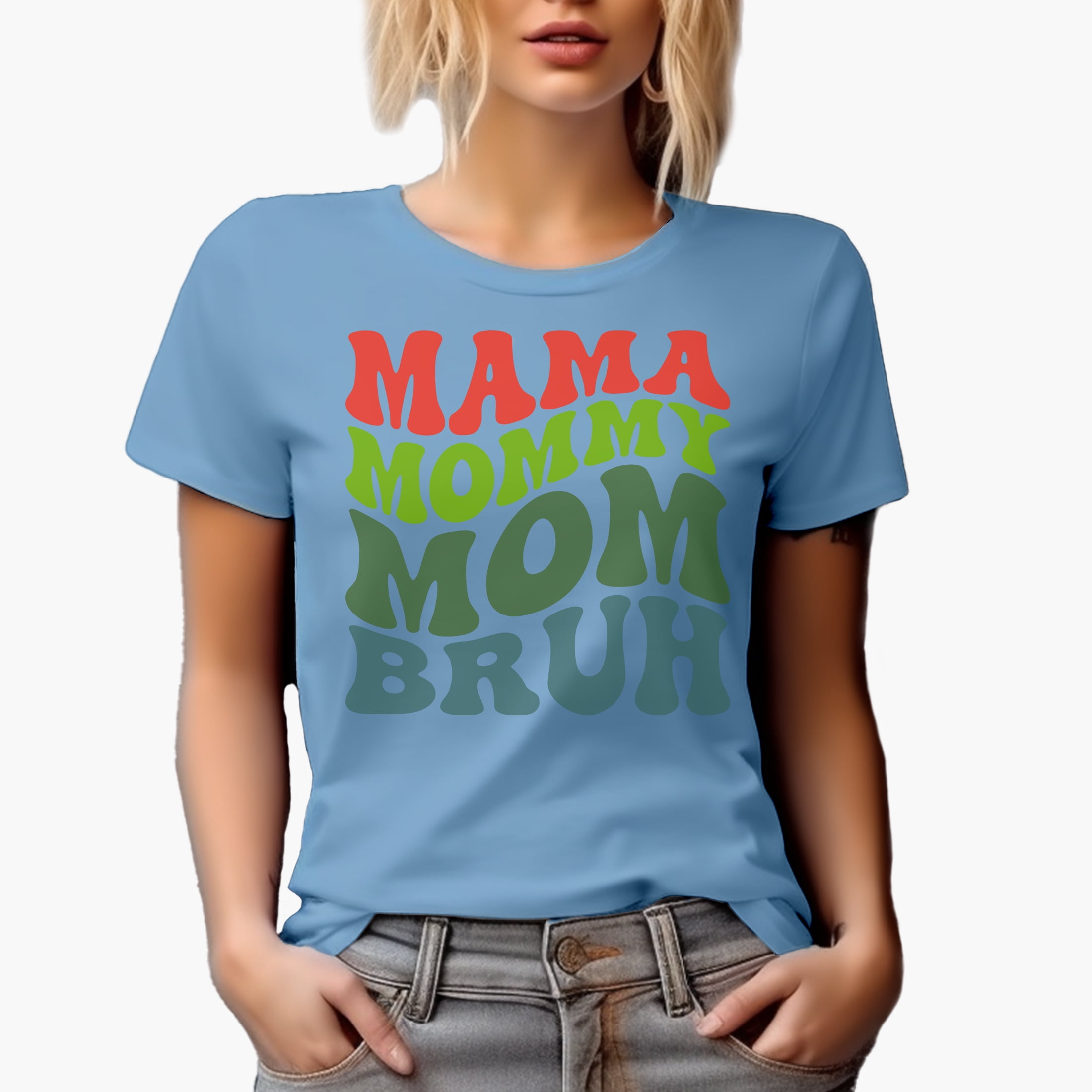 Mama, Mommy, Mom, Bruh, Cool Moms or Mothers Themed, Groovy Retro Wavy ...