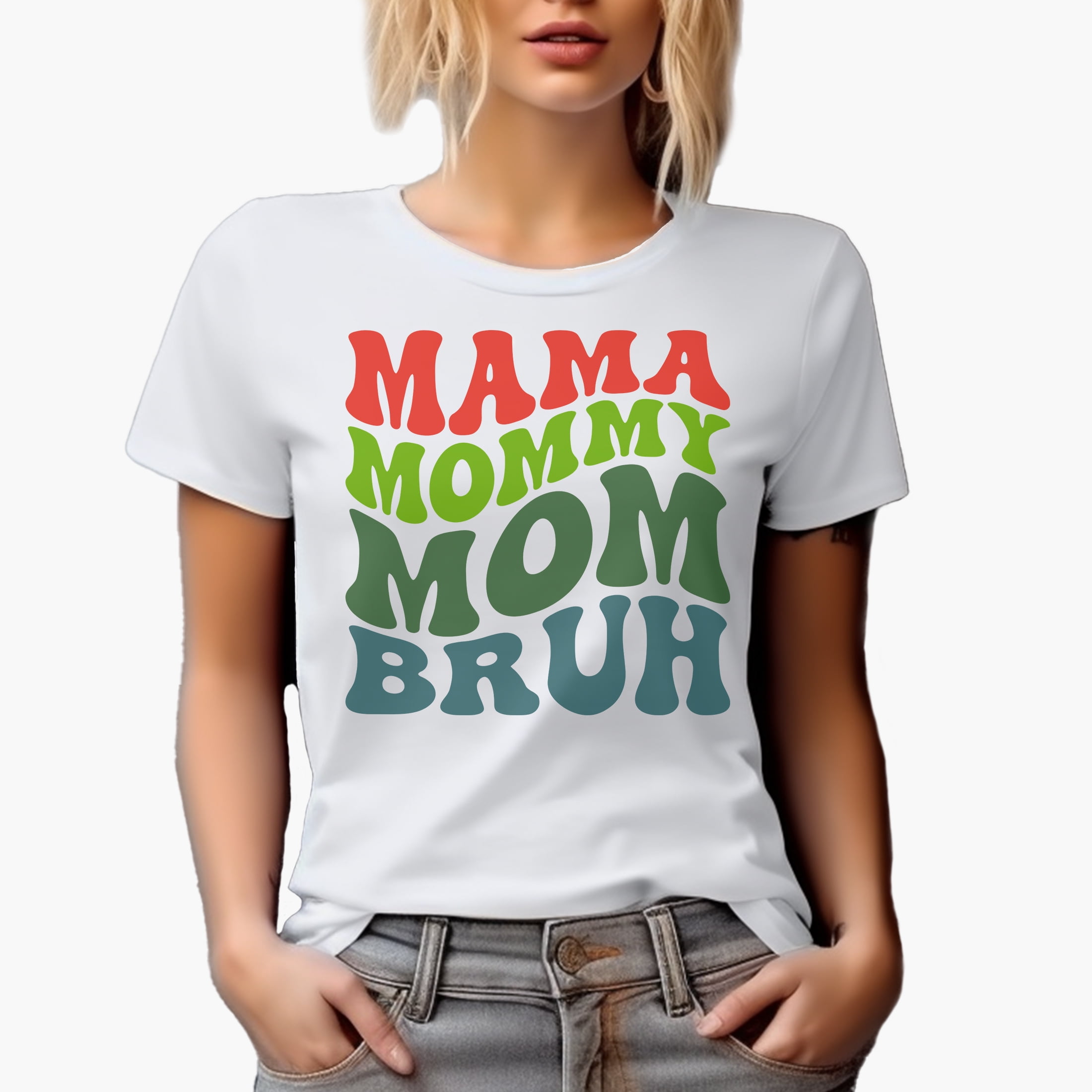 Mama, Mommy, Mom, Bruh, Cool Moms or Mothers Themed, Groovy Retro Wavy ...