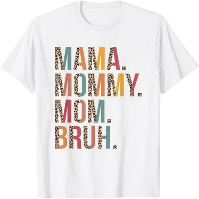 Mama Mommy Mom Bruh Mommy And Me Leopard Mothers Day Ts T Shirt Men