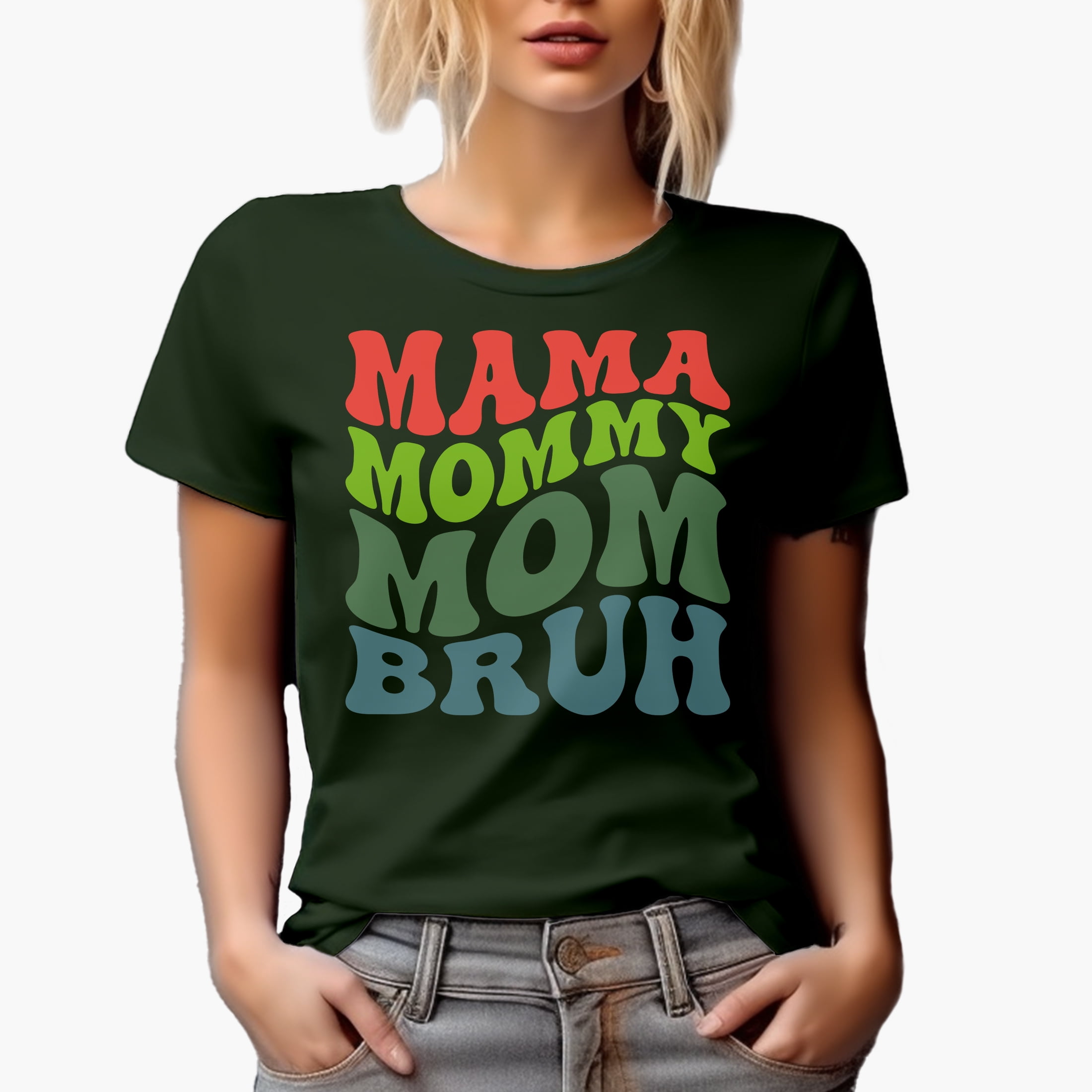 Mama, Mommy, Mom, Bruh, Mother of Boys Themed, Groovy Retro Wavy Text ...