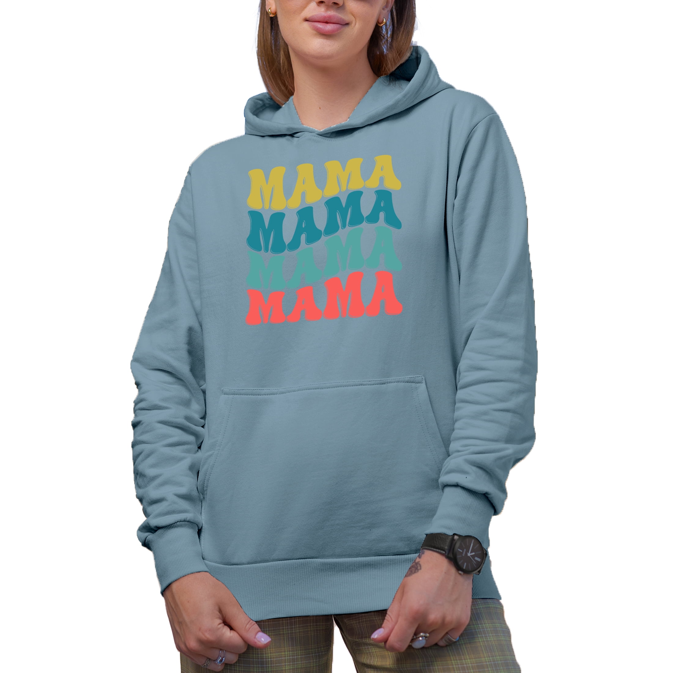 Mama, Mother's Day Themed, Groovy Retro Wavy Text Merch Gift, Light ...