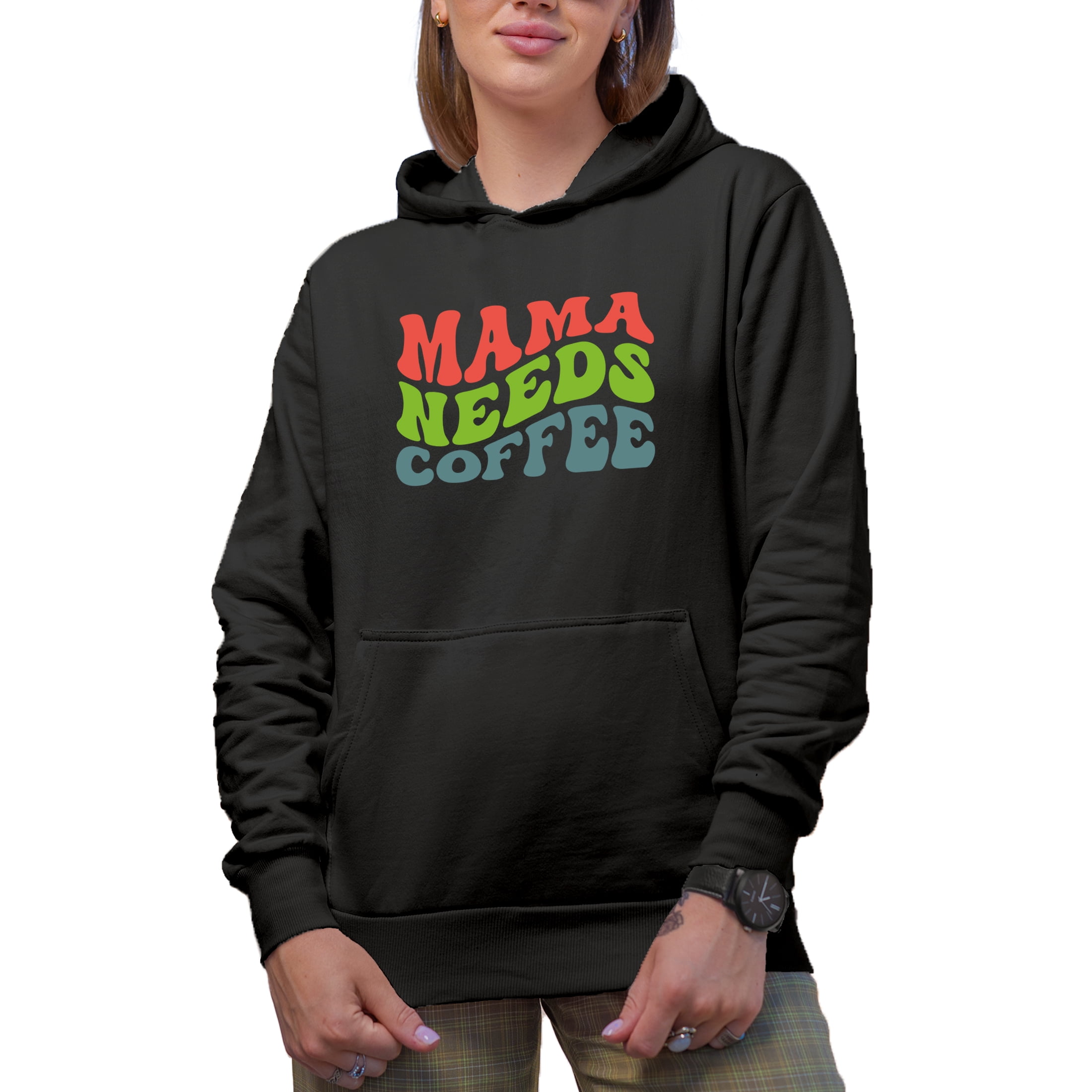 Mama Needs Coffee, Caffeine Fix for Mom Quote, Groovy Retro Wavy Text ...