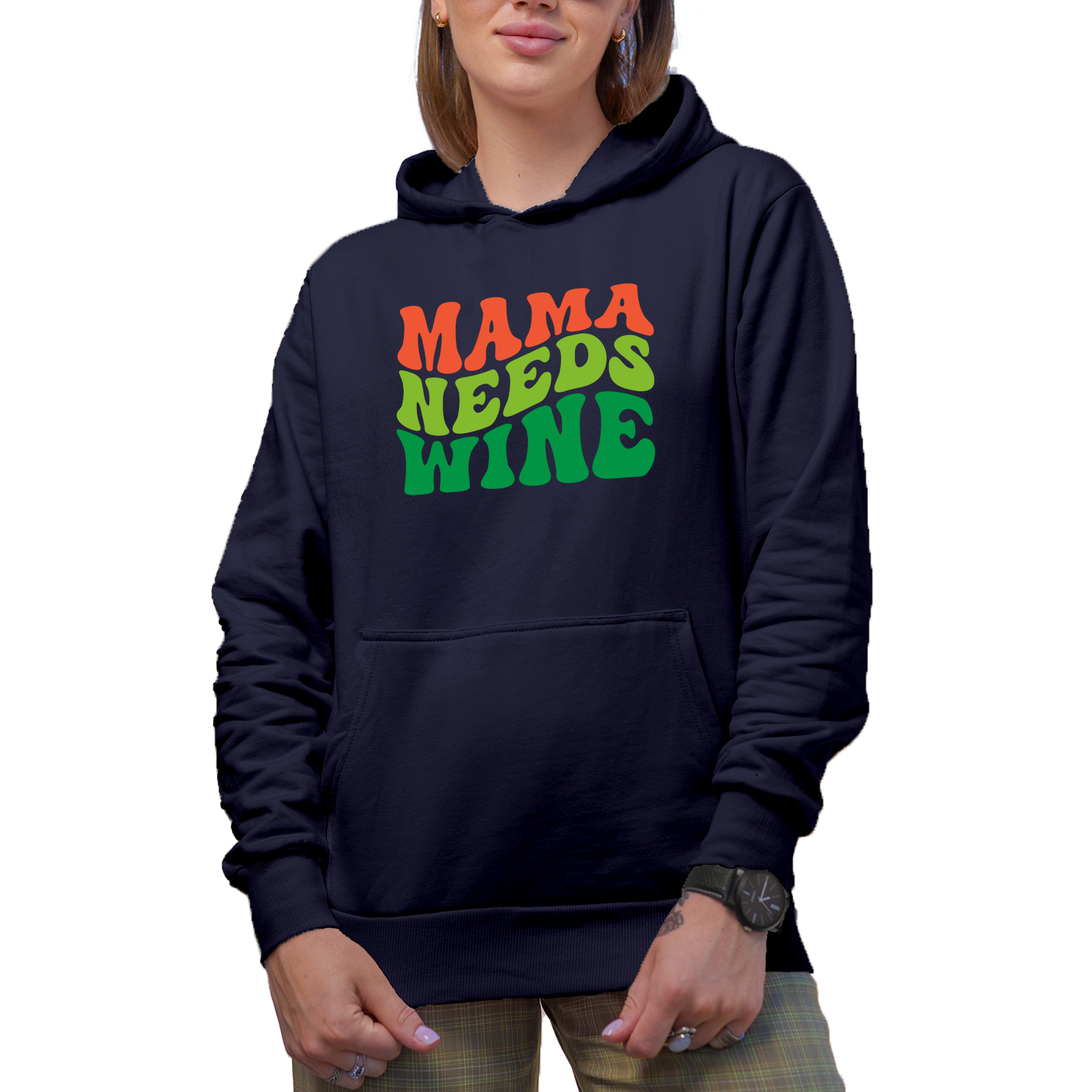 Mama Needs Wine, Drinking Mom Quote, Groovy Retro Wavy Text Merch Gift ...