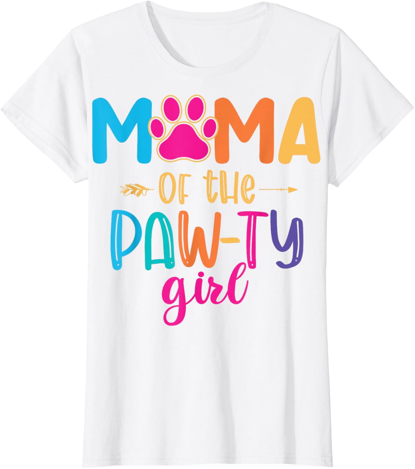 Mama Of The Birthday Girl Dog Paw Family Matching Party T-Shirt ...