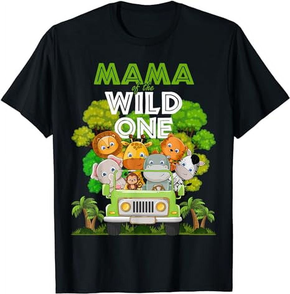 Mama Of The Wild One Zoo Truck Birthday Safari Jungle T-Shirt - Walmart.com