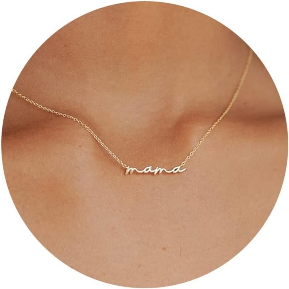 Mama Pendant Necklaces for Women - Dainty Small 14K Gold Plated Mom ...