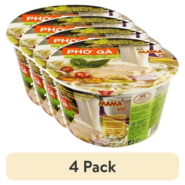 (4 pack) MAMA Pho Ga Chicken Flavor Instant Rice Noodles, 2.29 oz, 1 ...