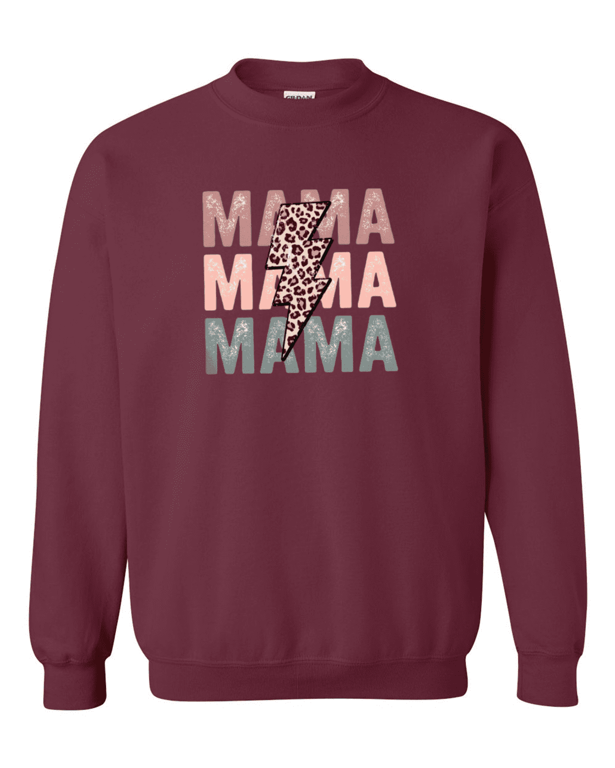 Mama Repeated Text With The Leopard Print Lightning Bolt Graphic ...