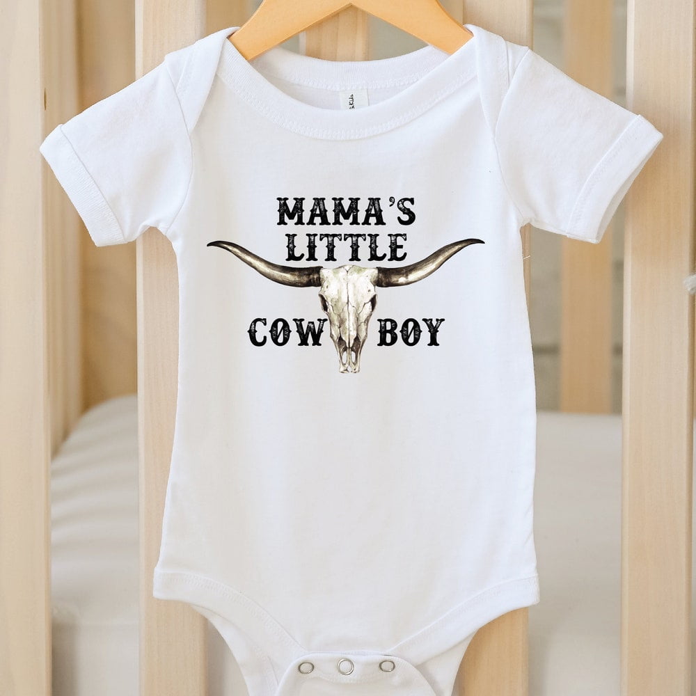 Mama'S Little Cowboy Bodysuit, Western Bodysuit, Rodeo Bodysuit, Cowboy Baby Outfit, Bull Rider ...
