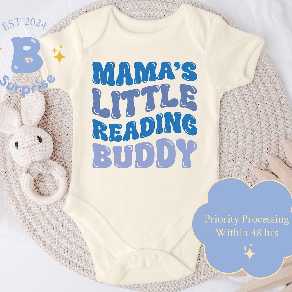 Mama'S Little Reading Buddy Onesie, Book Lover Baby Gift, Librarian ...
