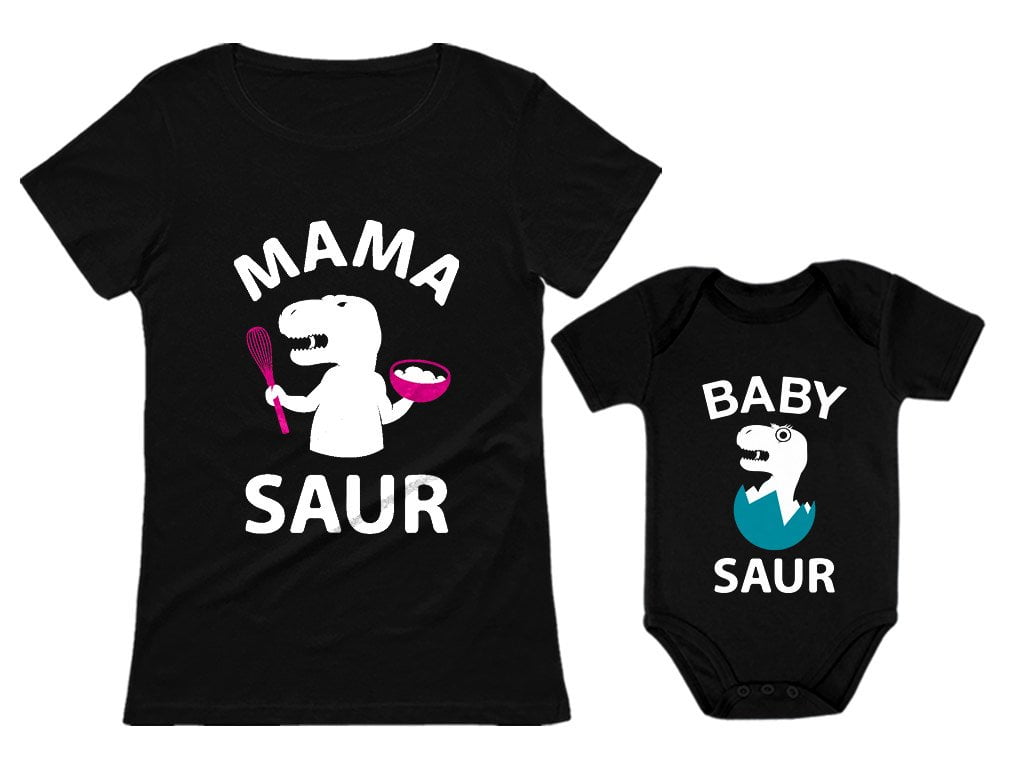 Mama Saur T-Rex Mom and Baby Saur Matching Outfit Mommy and Me Matching ...