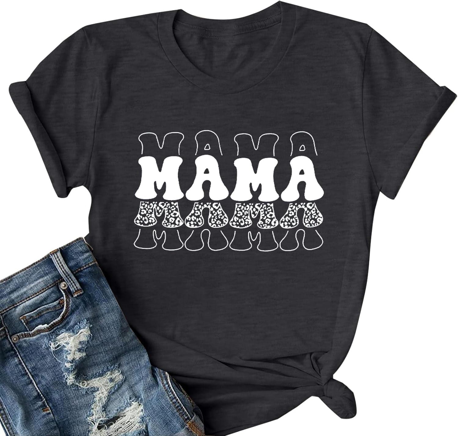 Mama Shirts for Women Tie Dye Mama Letter Printed T Shirt Casual Tee ...