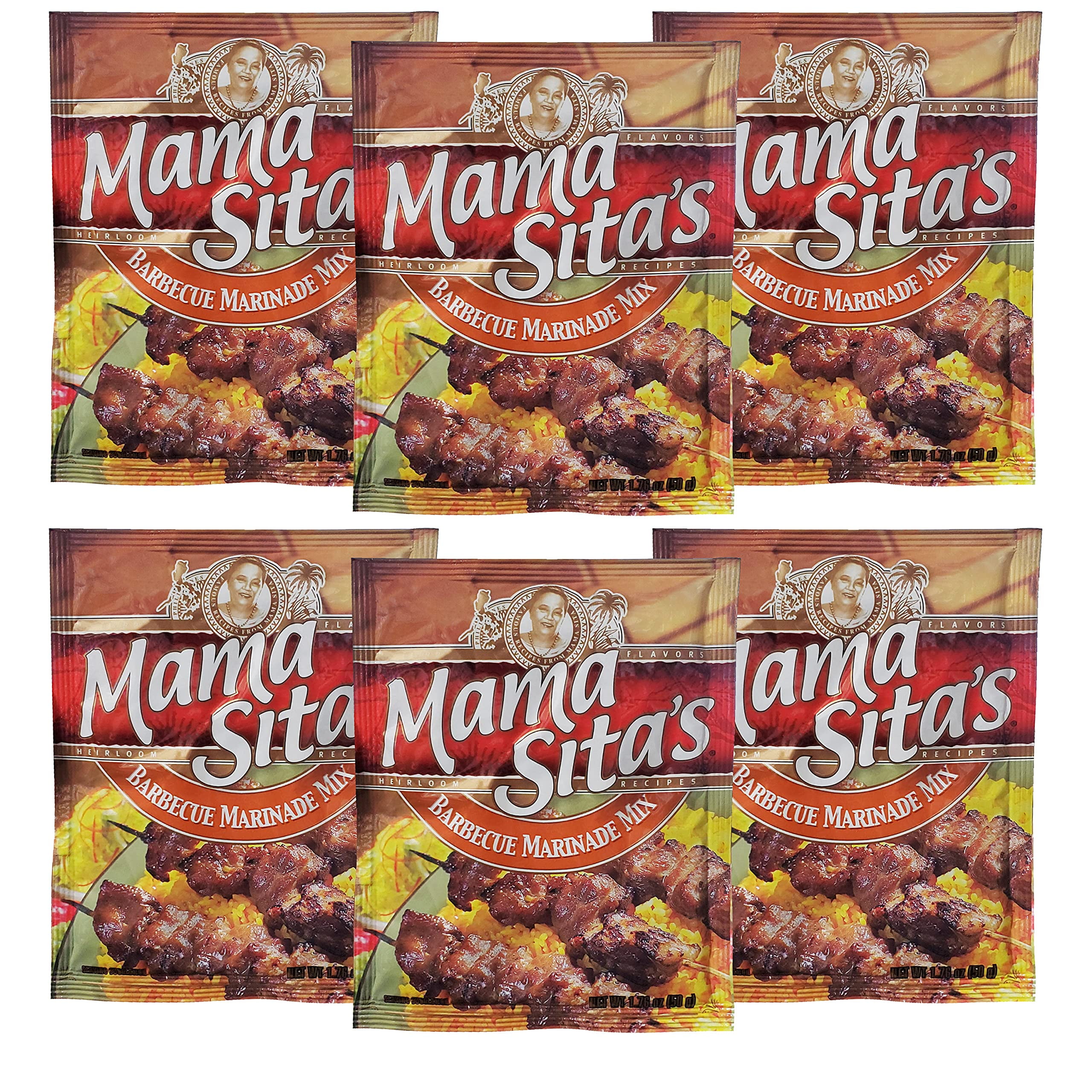 Mama Sita's Barbecue Marinade MSF2 Mix, Six(6) Pack, 1.76 oz(50g ...