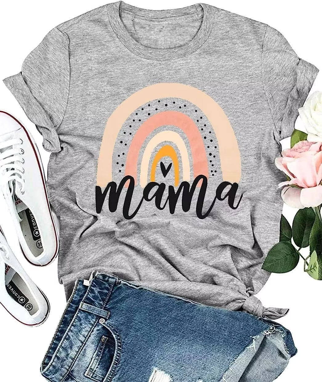 Mama T Shirt for Women Funny Mama Graphic Tees Shirt Mothers Day ...