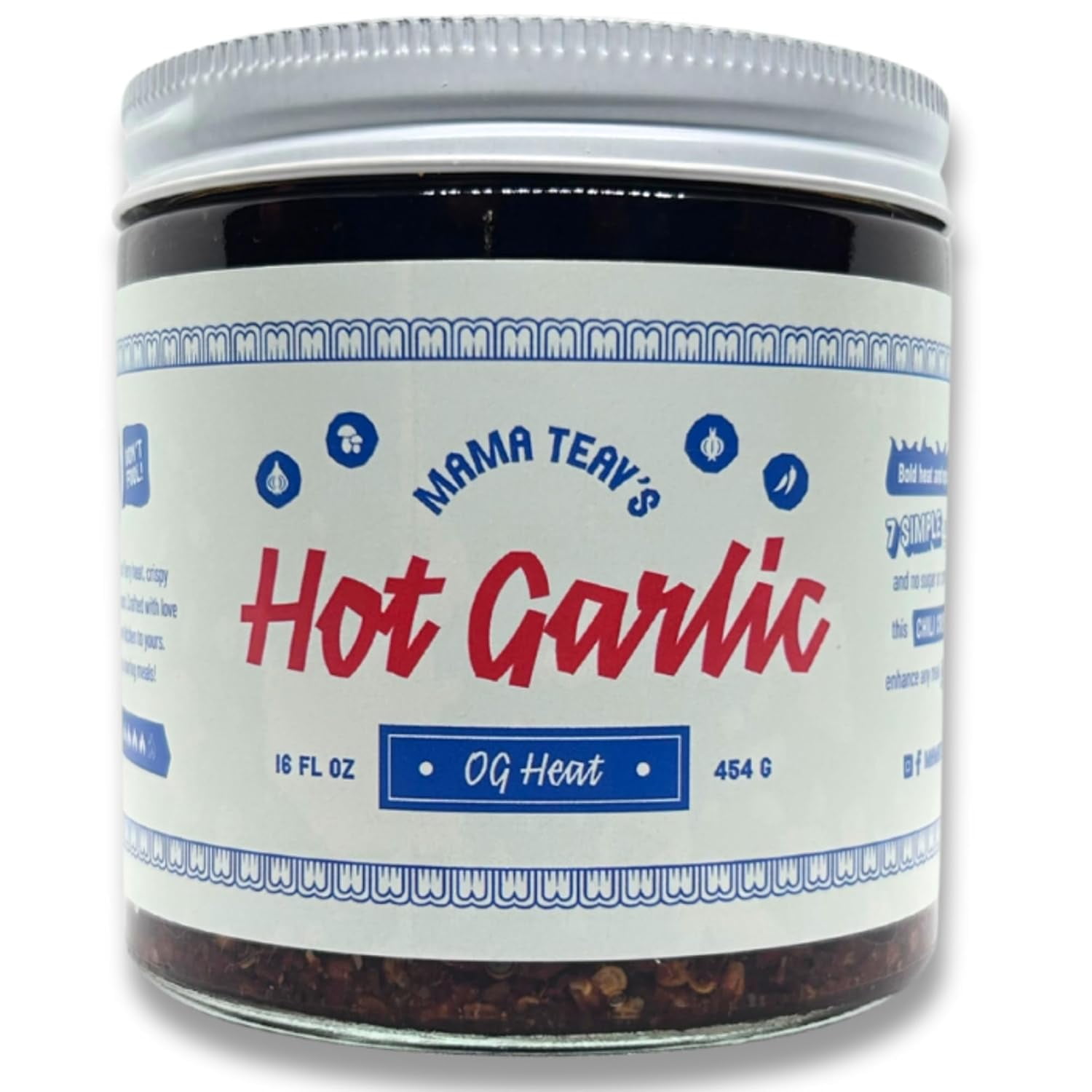 Mama Teav's Hot Garlic Chili Crisp - Spicy Umami Crunchy Chili Oil ...