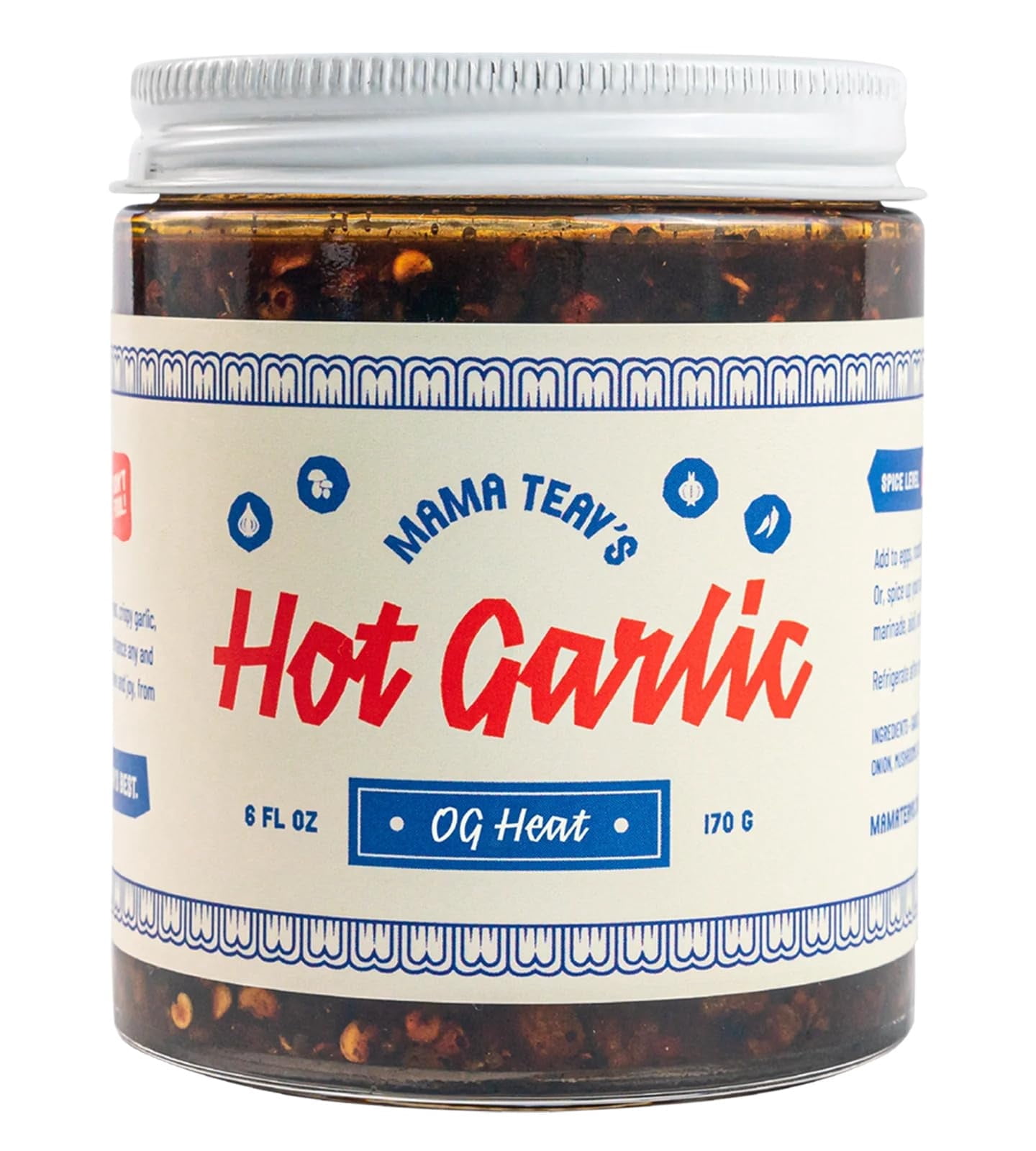 Mama Teav's Hot Garlic Chili Crisp - Spicy Umami Crunchy Chili Oil ...