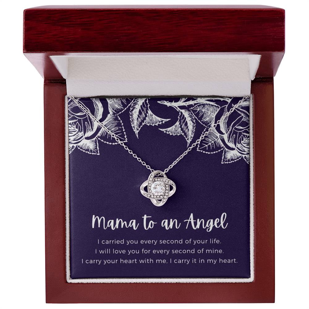 Mama To An Angel - Love Knot Necklace - Gift Box Included - 14K White Gold / 18K Yellow Gold ...