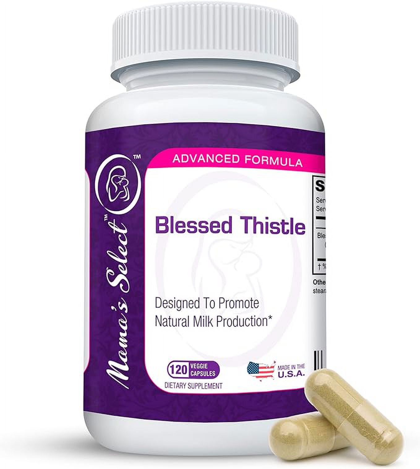 Mama’s Select Blessed Thistle Breastfeeding Supplement, 800mg Lactation Support for Increased ...