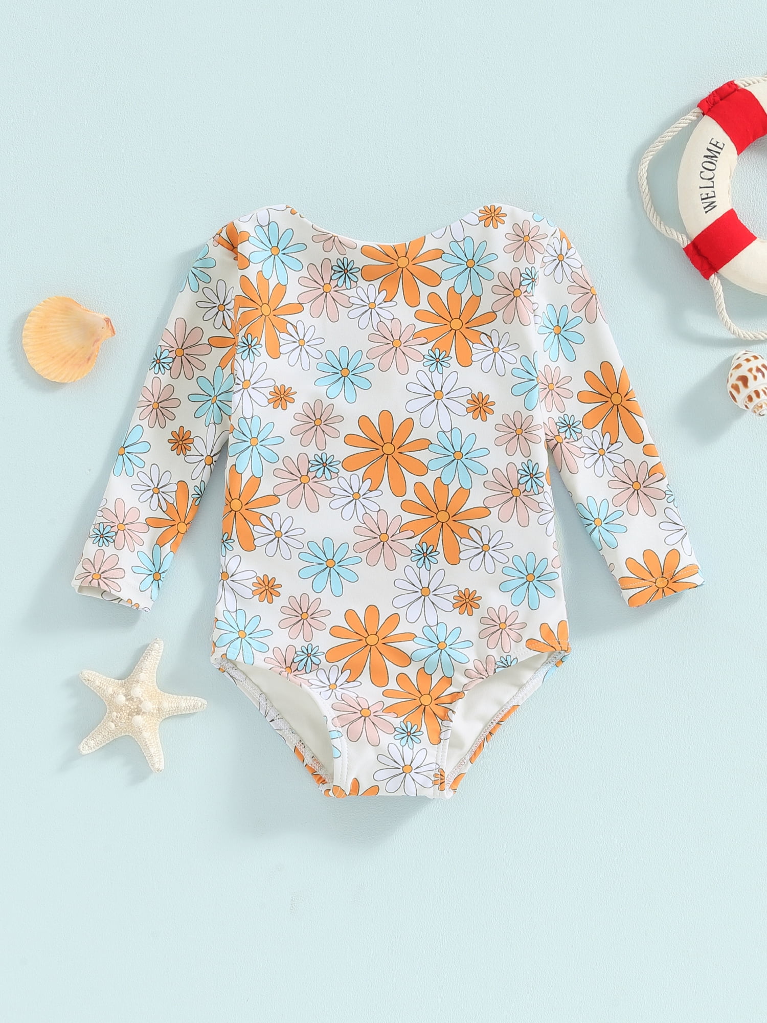 Mama's sunshine Baby Girl Swimwear Summer Floral Print Back Bandage ...