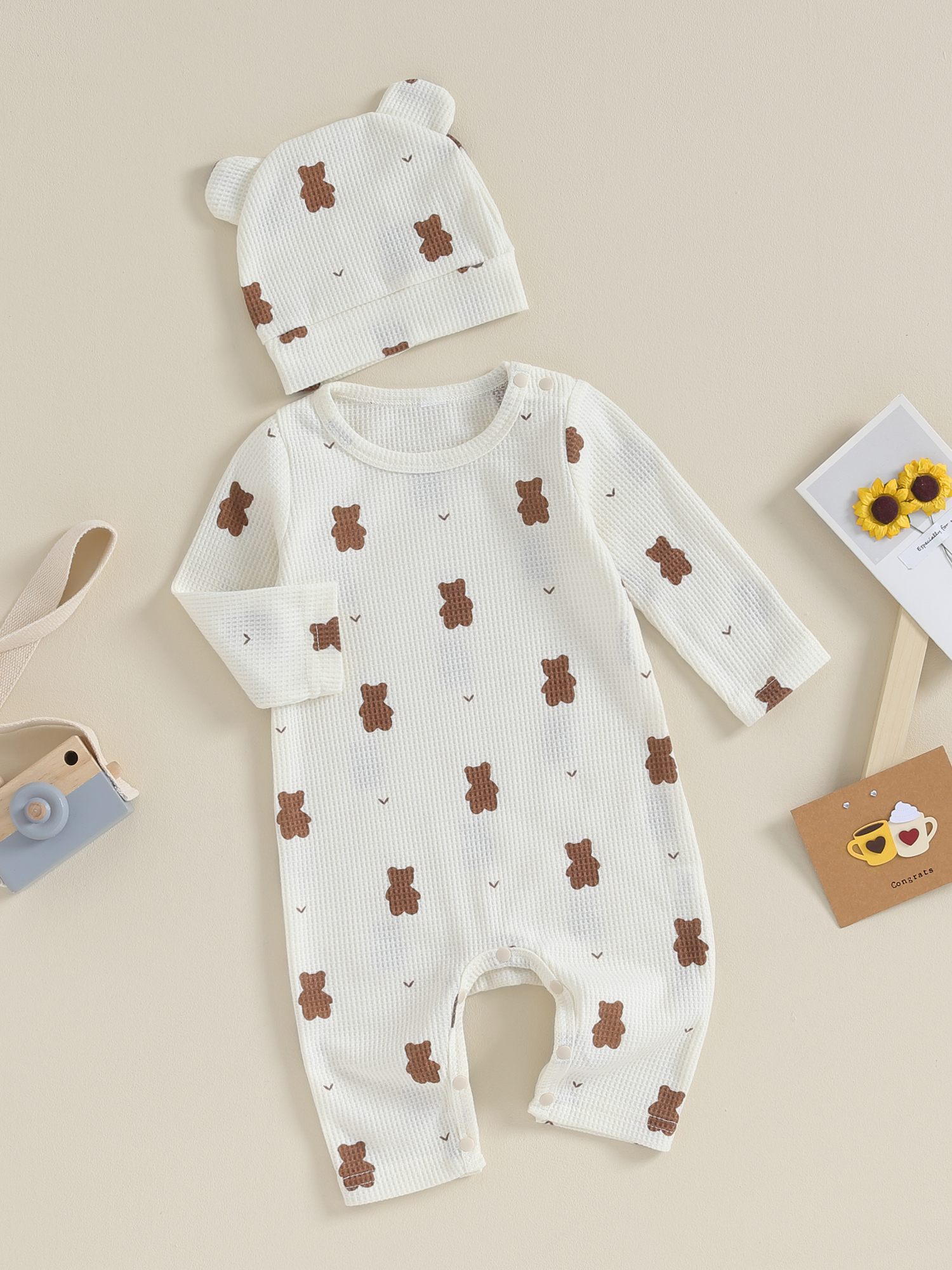 Mama's sunshine Baby Girls Boys Rompers Infant Clothes Bear Print Crew ...