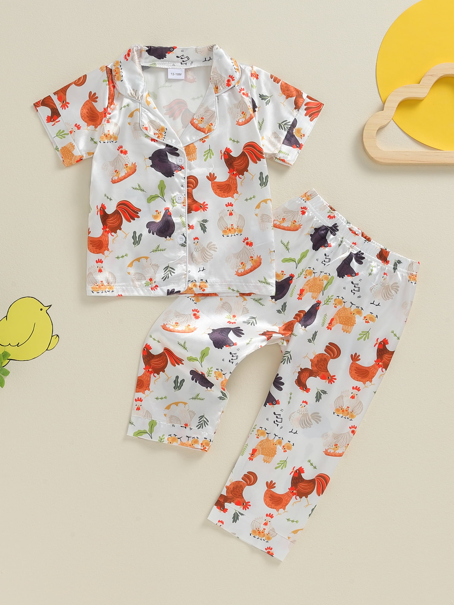 Mama's sunshine Toddler Baby Pajamas Set Short Sleeve Rooster Print ...