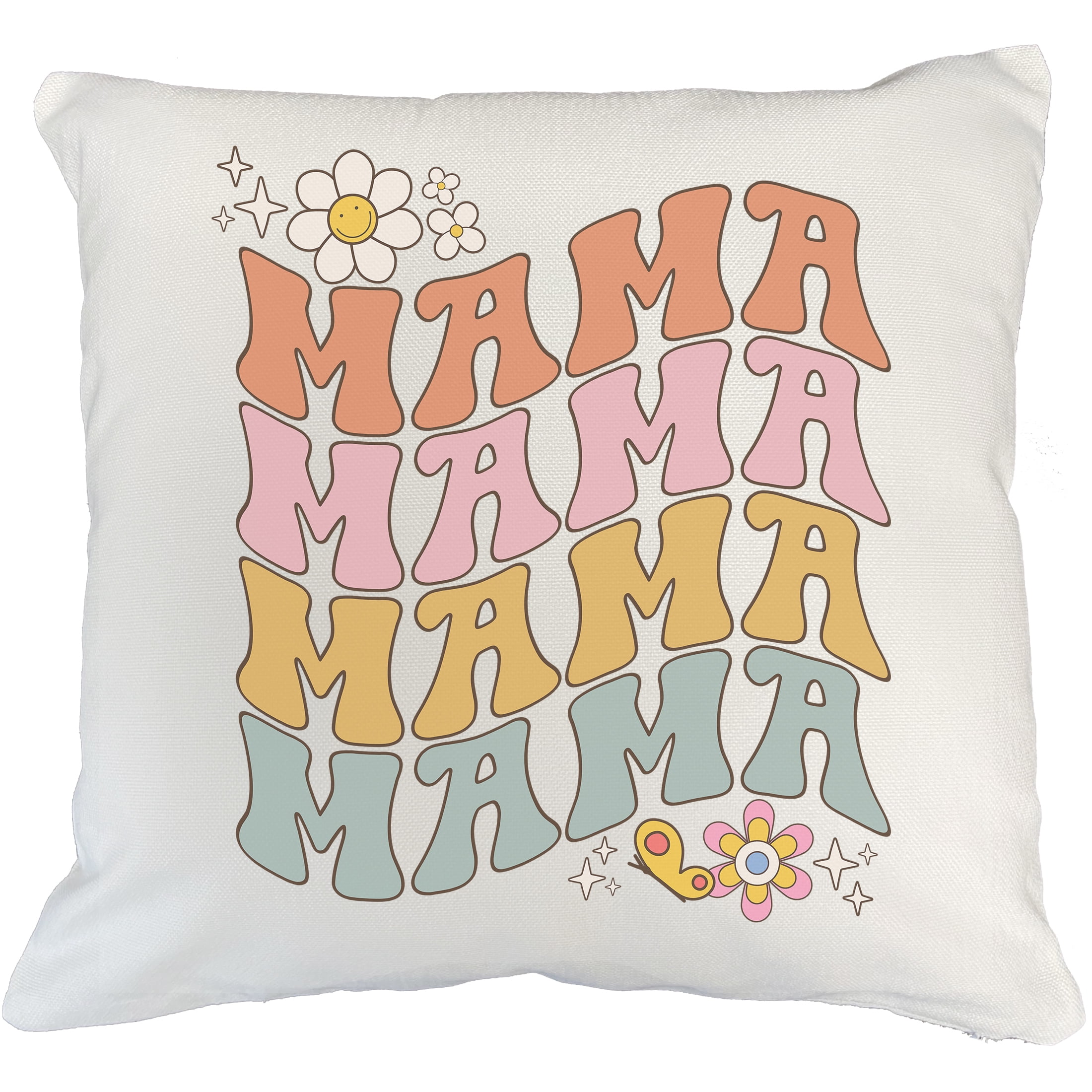 Mama with Cute Flowers & Butterfly, Mother's Day Themed, Groovy Retro ...