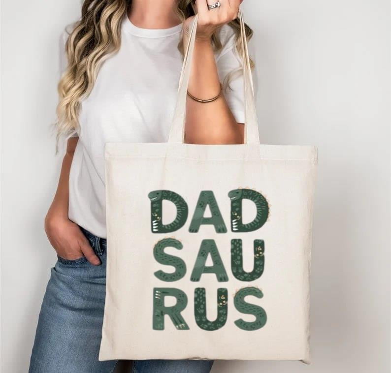 MamaSaurus DadaSaurus Tote Bag Cute Matching Dino Graphic for Family ...