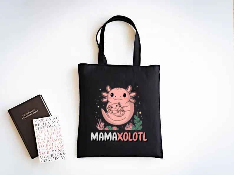 MamaXolotl Tote Bag Mother's Day Axolotl Graphic for Moms and Daughters ...