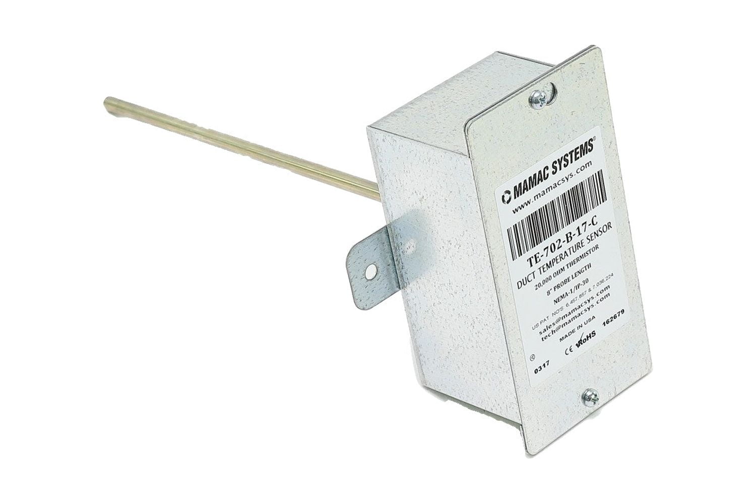 Mamac Systems Te-702-B-17-C - 8' Duct Temp Sensor - Walmart.com