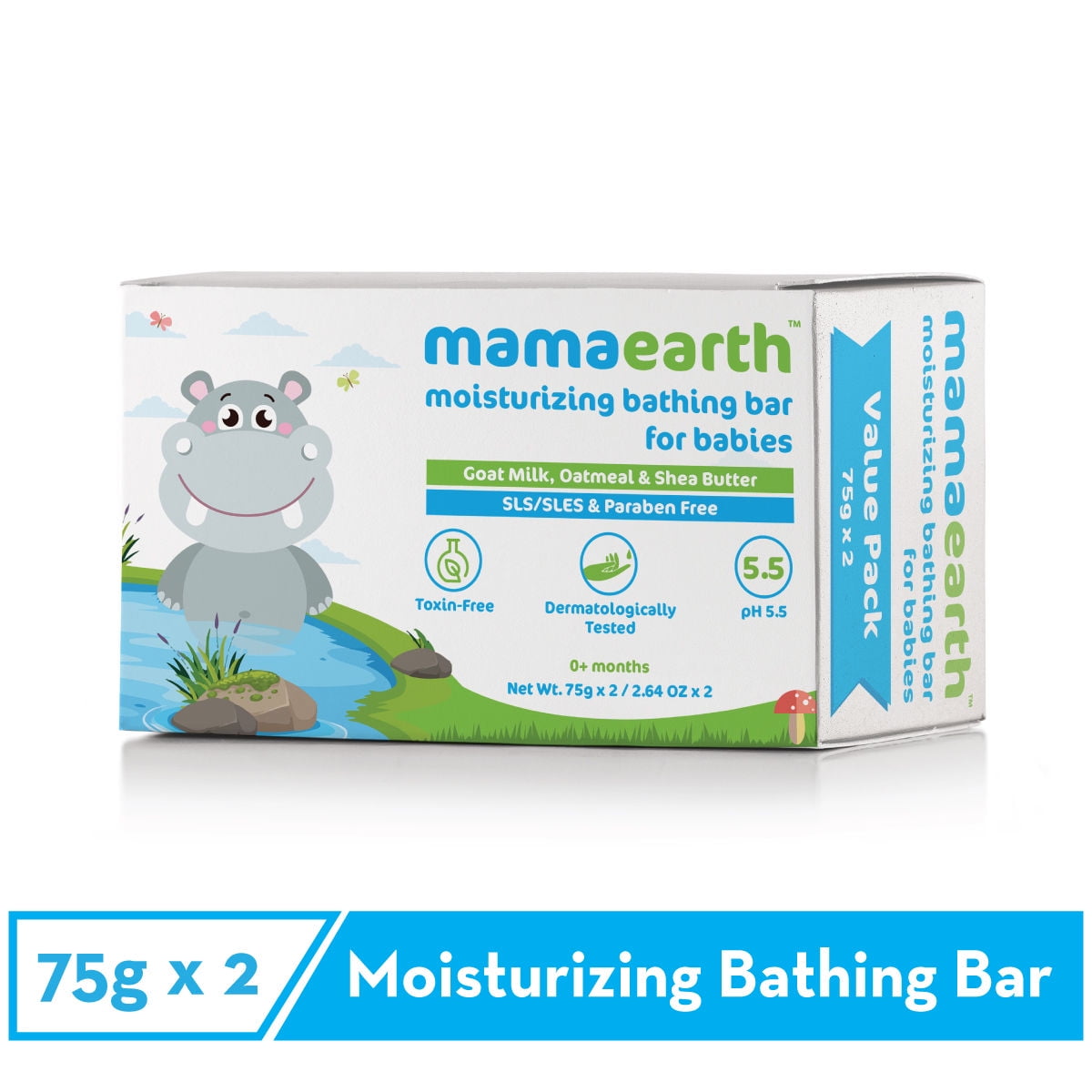 Mamaearth Moisturizing Baby Bathing Soap Bar (Value Pack 75gm x 2)(75gm ...