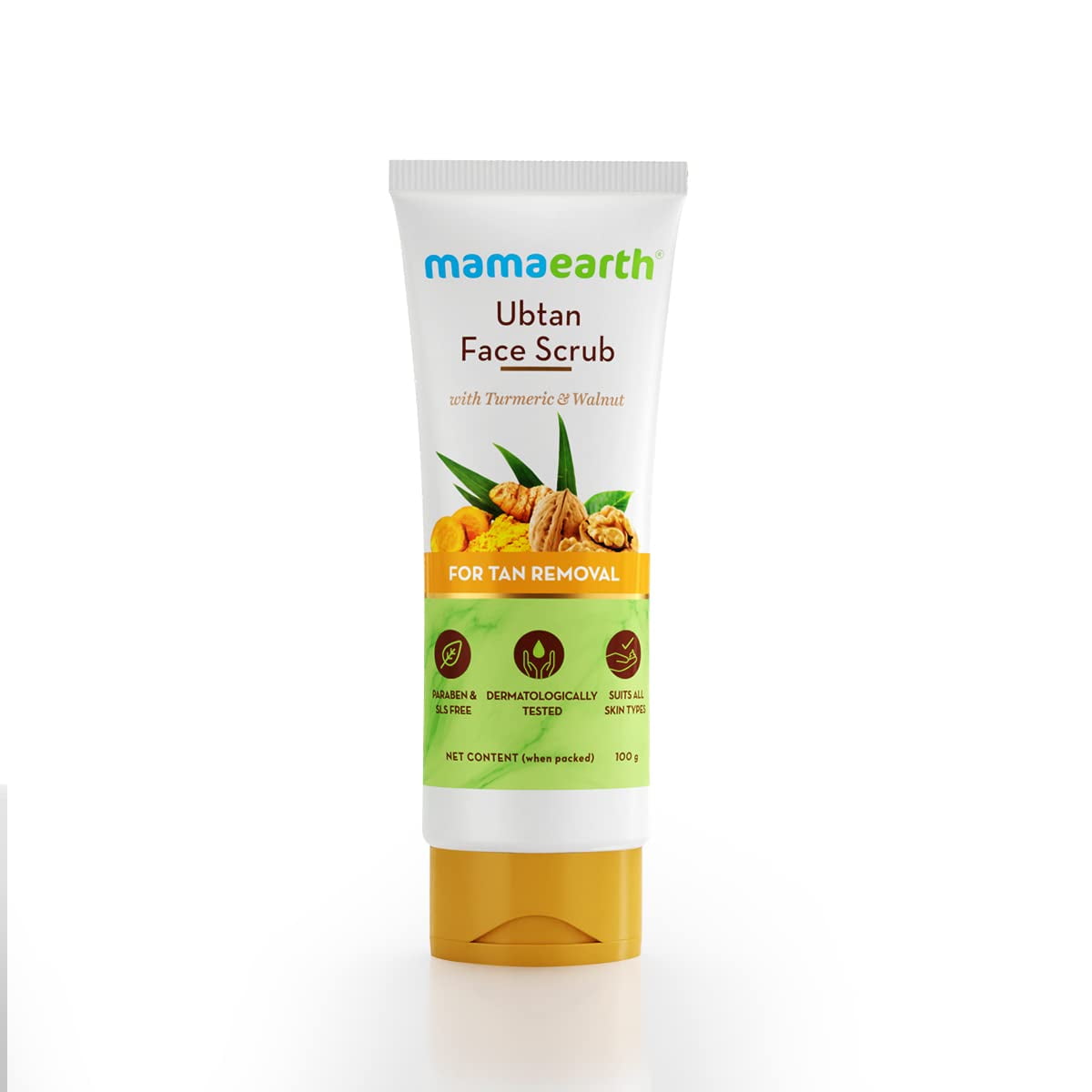 Mamaearth Ubtan Scrub For Face With Turmeric & Walnut For Tan Removal - 100G - Walmart.com