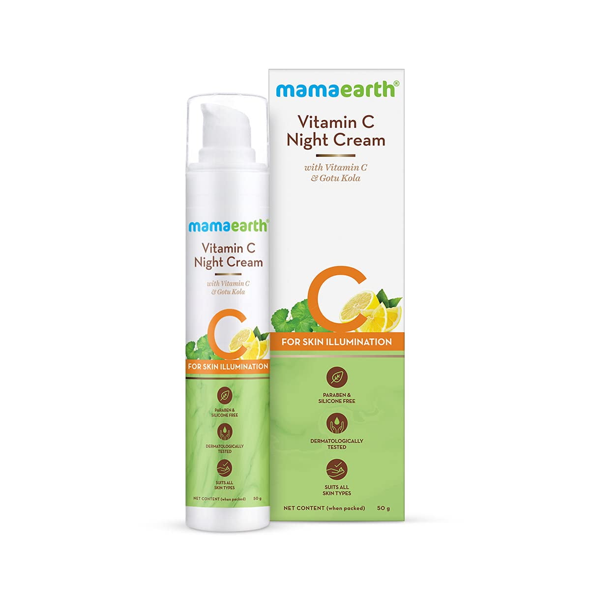 Mamaearth Vitamin C Night Cream For Women with Vitamin C & Gotu Kola ...