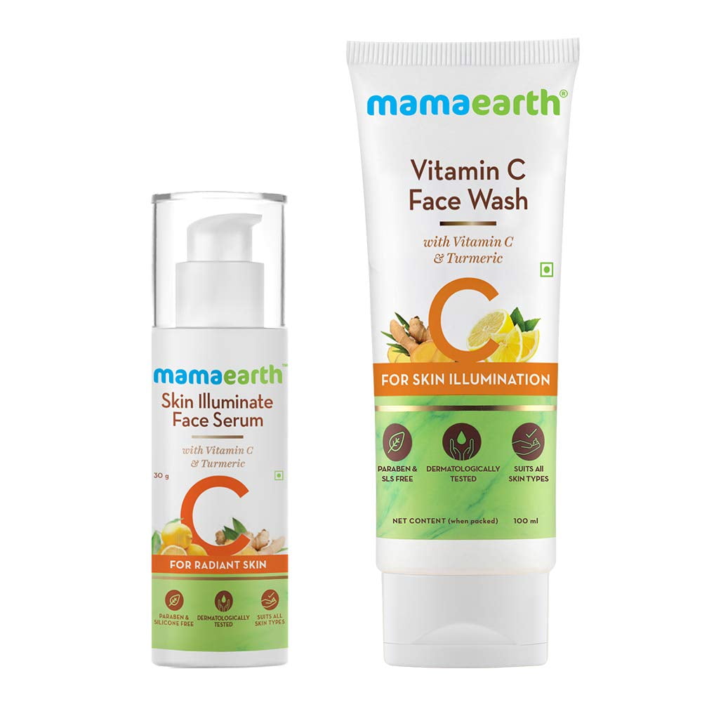 Mamaearth Vitamin C Radiance Combo Vitamin C Face Wash 100Ml Face Serum 30G Walmart