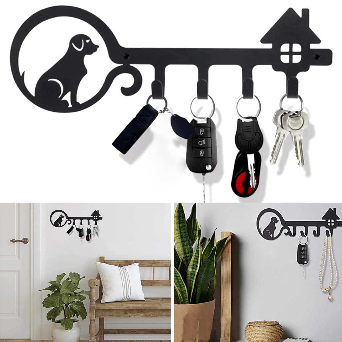 Mamamax Key Holder for Wall with 4 Hooks for Decoration Wall-mounted ...