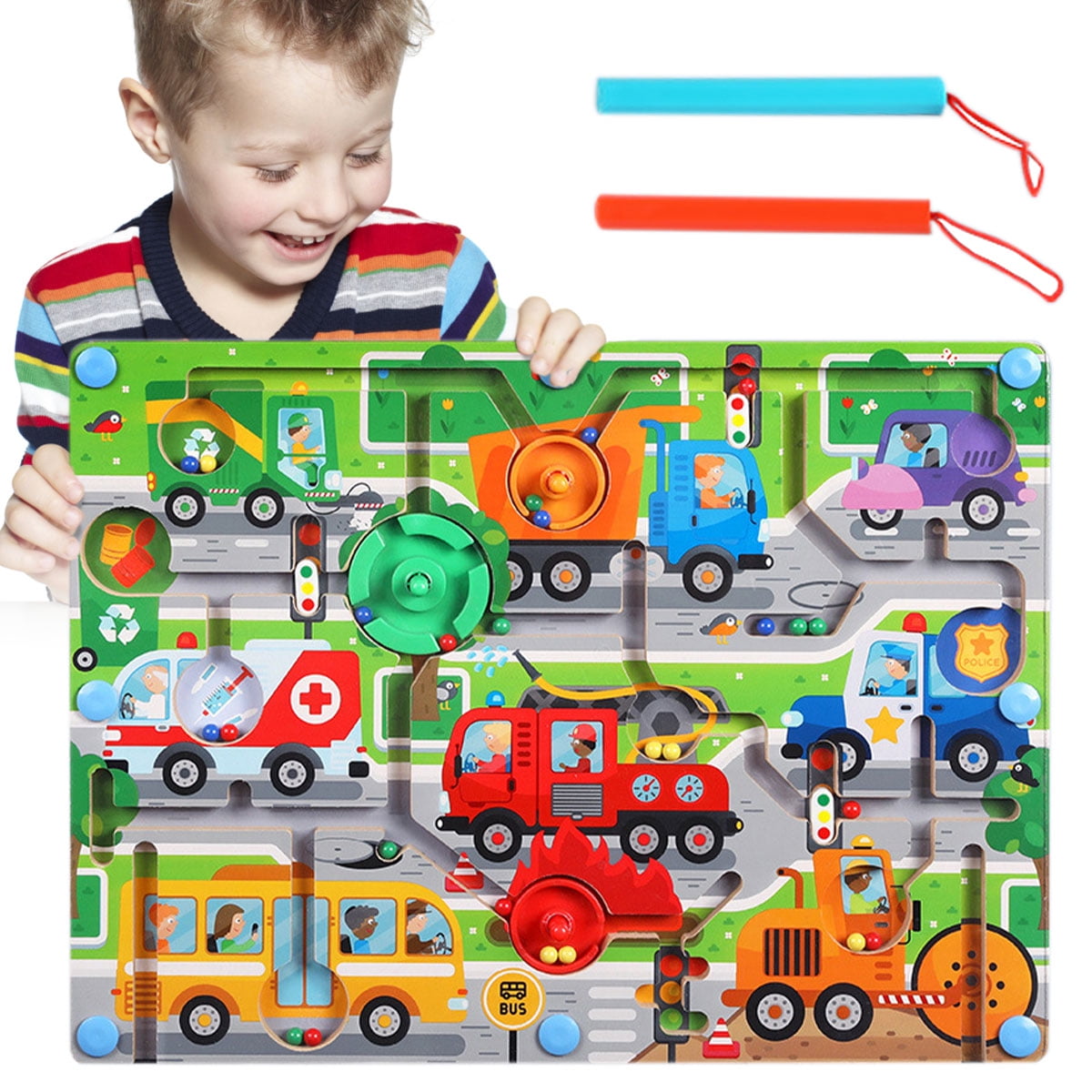 Mamamax Pen Driving Maze Puzzle Toys,Colorful 3D Cartoon Traffic Maze ...