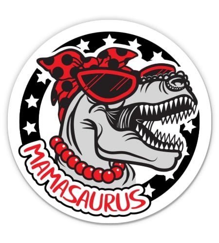 Mamasaurus Funny T-Rex Mom Dinosaur - 3" Vinyl Sticker - For Car Laptop ...