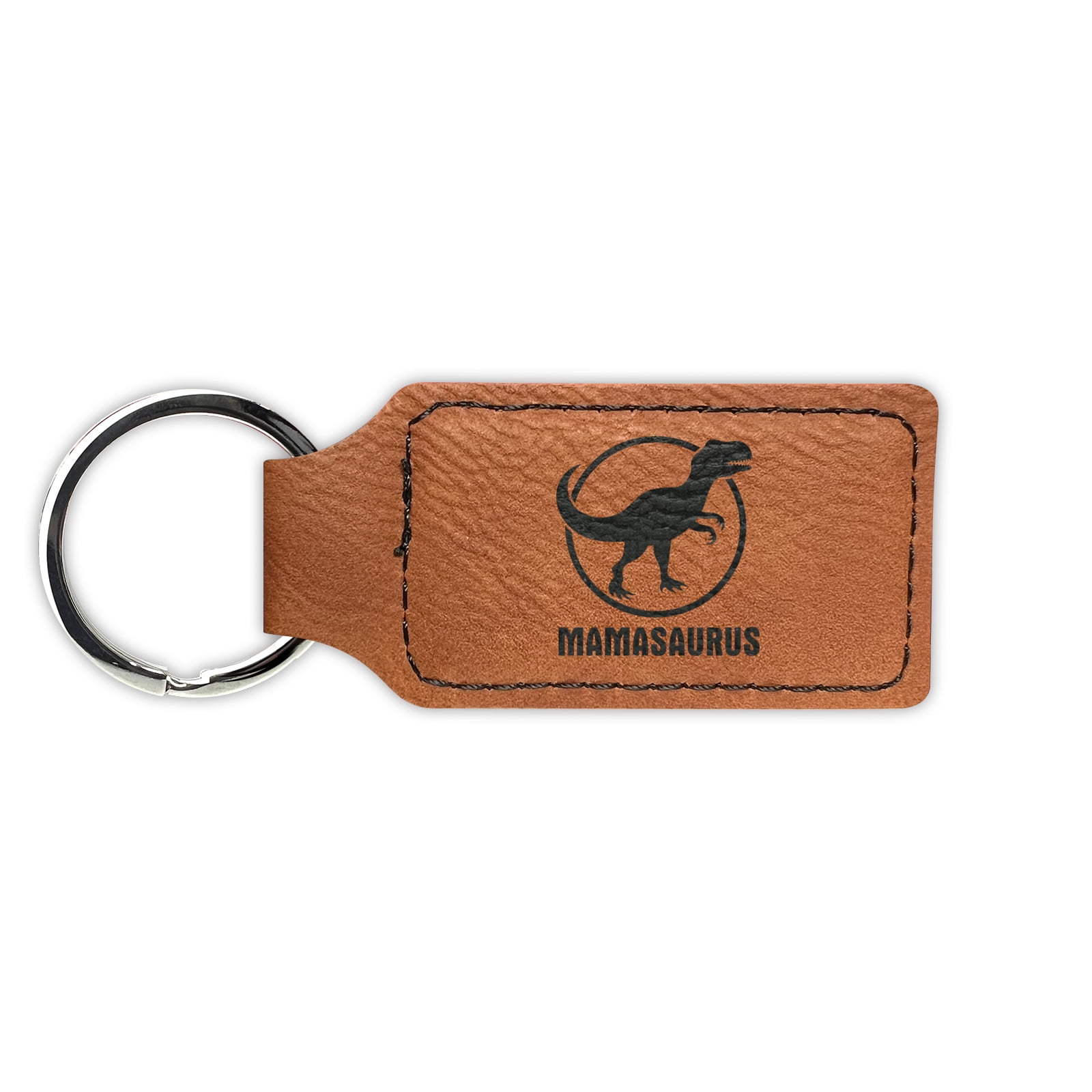 Mamasaurus Keychain Leatherette Rectangle - Laser Engraved - Many ...