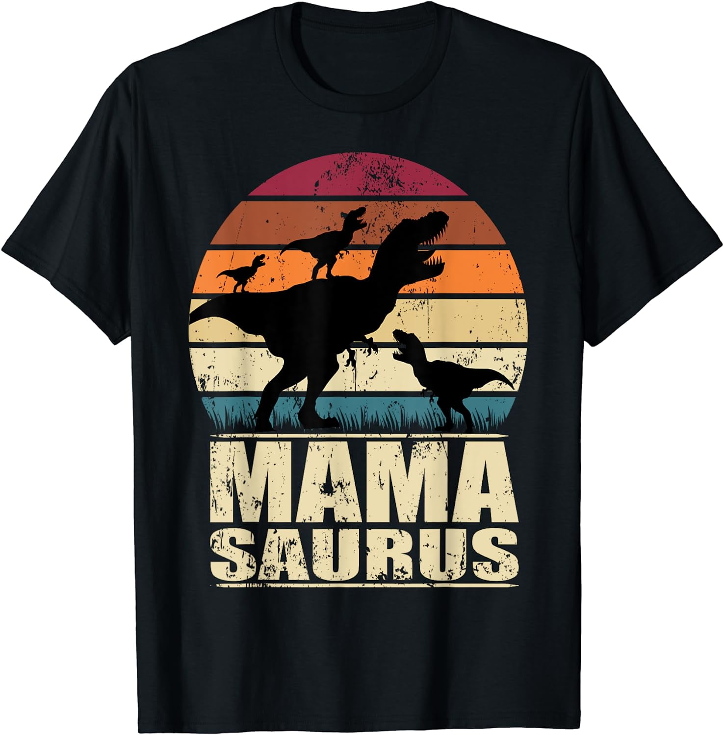 Mamasaurus Rex Dinosaur Family Dino Mom Triplet Mama Saurus T-Shirt ...