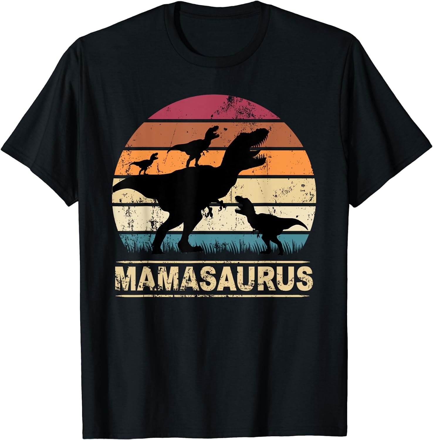 Mamasaurus Rex Dinosaur Triplet Dino - Mom with three T-Shirt - Walmart.com