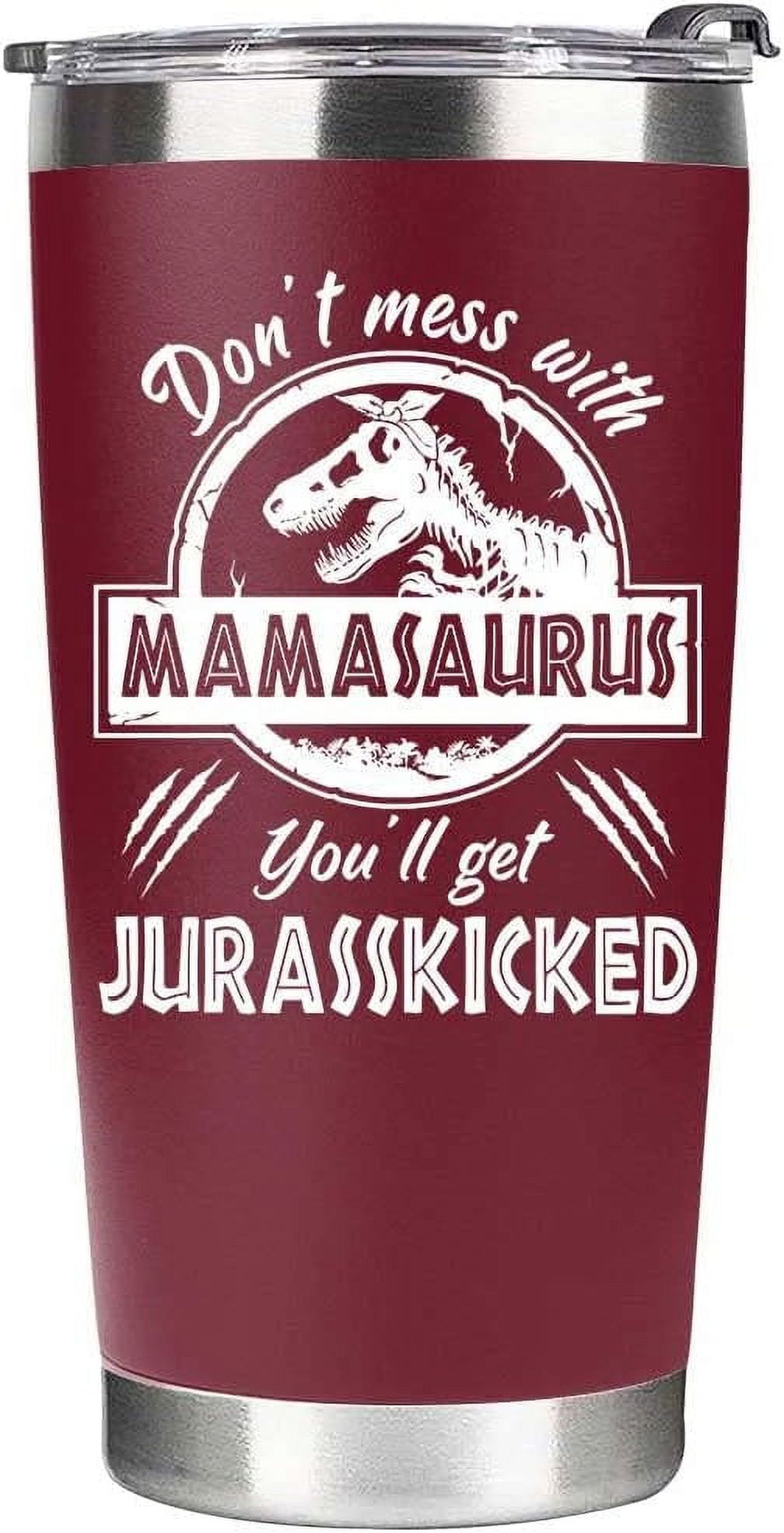 Mamasaurus Tumbler 20 OZ Insulated Tumbler Cups with Lid Straw Mom ...