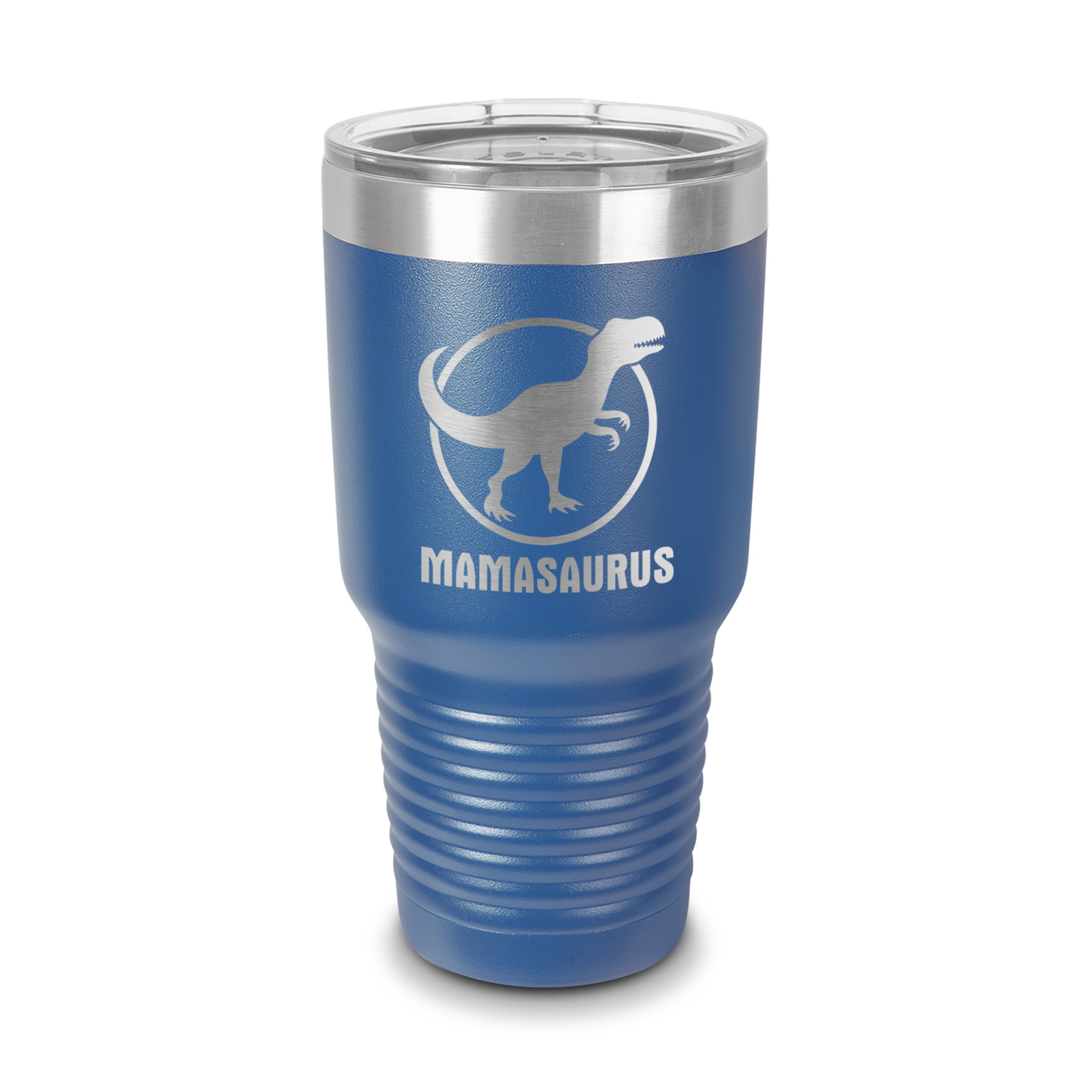 Mamasaurus Tumbler 30 oz - Laser Engraved w/ Clear Lid - Stainless ...