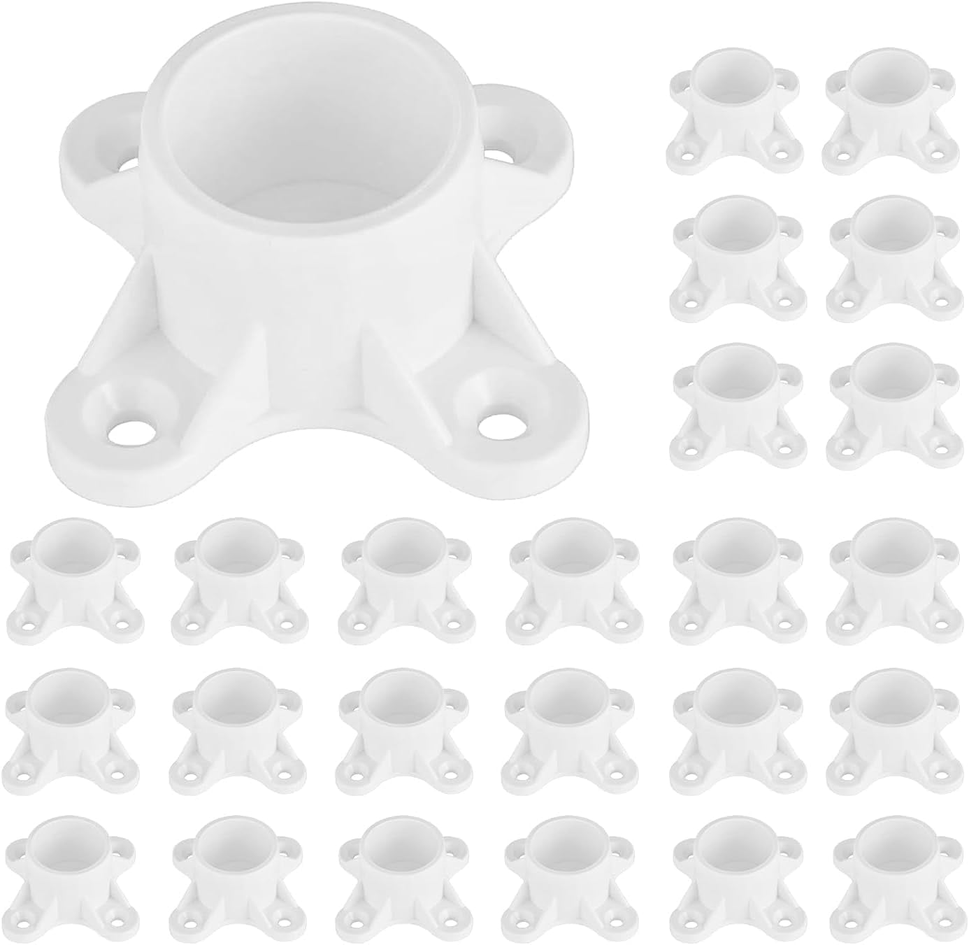 Mamatety 25 Packs 1/2 inch PVC Flange Table Leg Cap Fittings Furniture ...