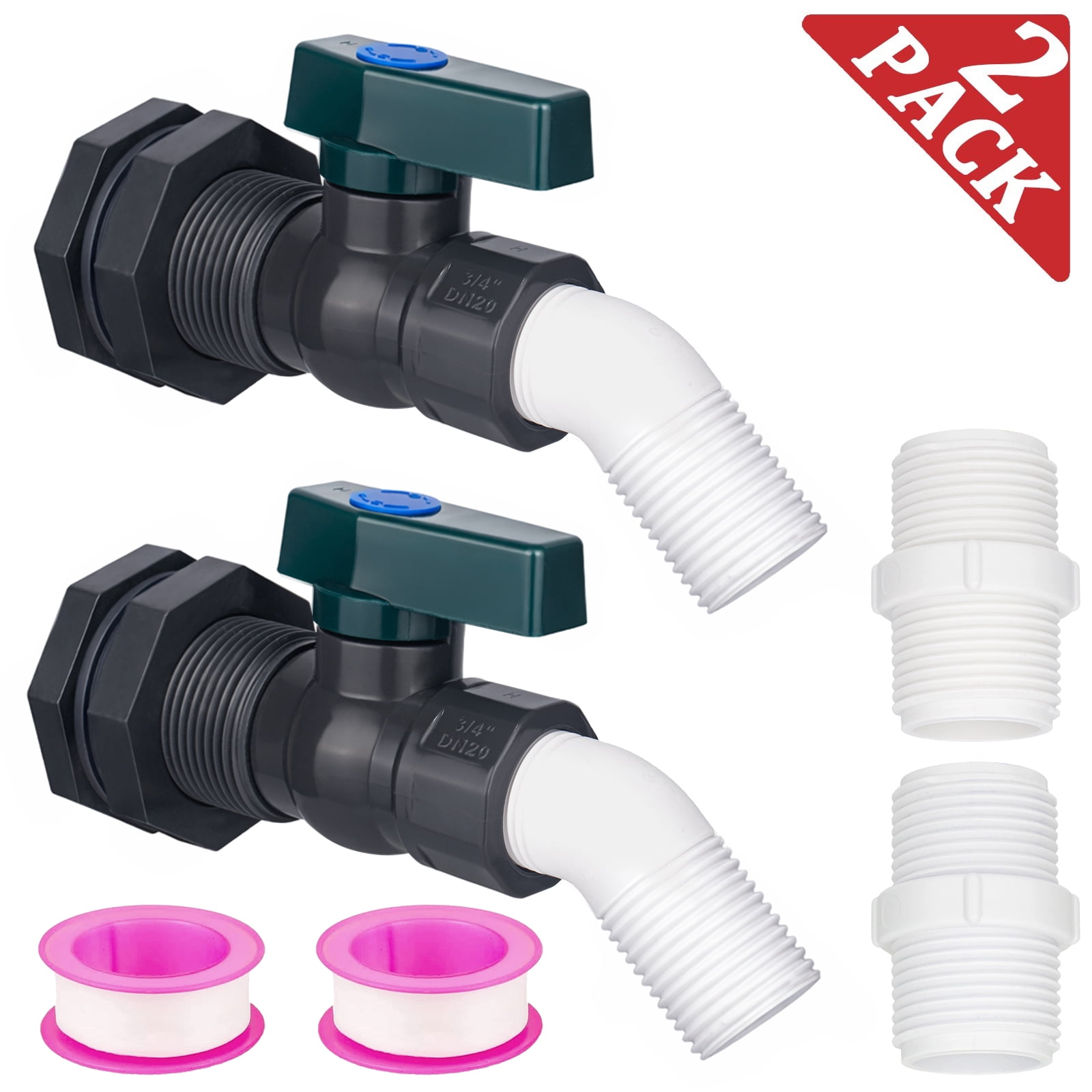 Mamatety Rain Barrel 45°Elbow Diverter Kit, 3/4 Inch Rain Barrel Valve ...