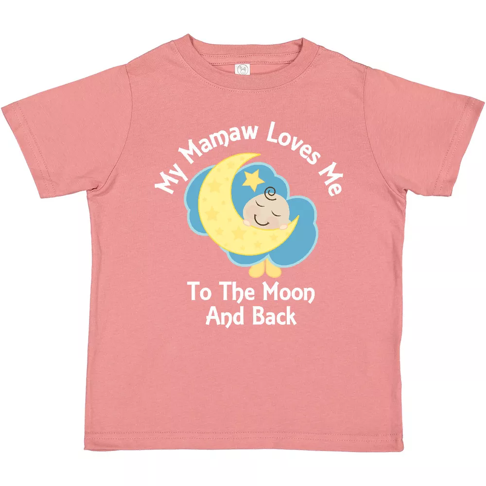 Mamaw Grandma Loves Me Girls Boys Toddler T-Shirt Loved By Moon Kids Baby Clothing, Cute Baby ...