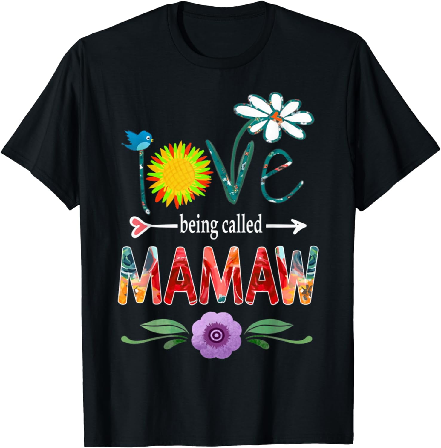 Mamaw I Love Being Called Mamaw Cotton T-Shirt - Walmart.com