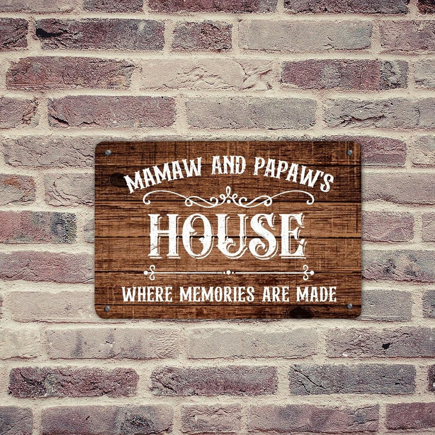 Mamaw and PAPAW'S House Where Memories are Made Rustic Metal Wall Decor for Fence Yard Patio ...
