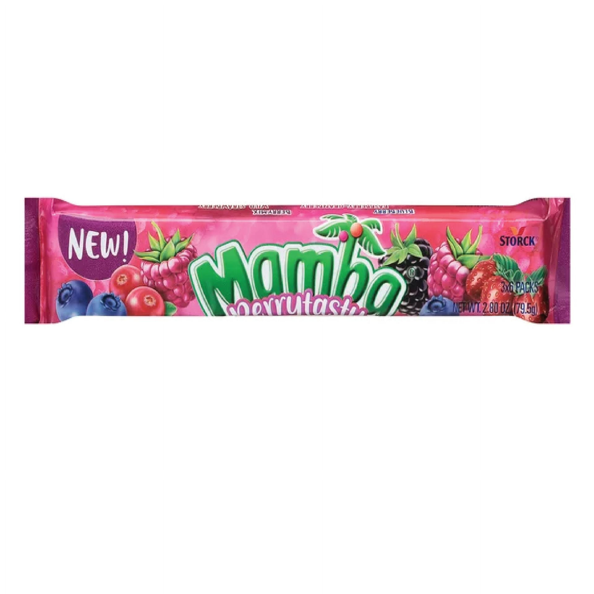 Mamba Berrytasty Flavor Fruit Chews Candy | 18 Chews Per Pack | 24 ...