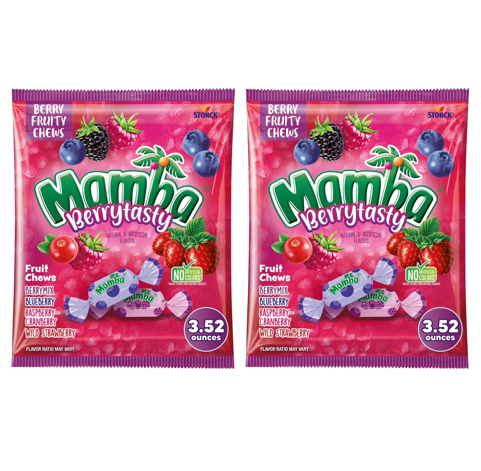 Mamba Berrytasty Fruit Chews Chewy Candy, 3.52 oz Regular Bag - (2 Pack ...