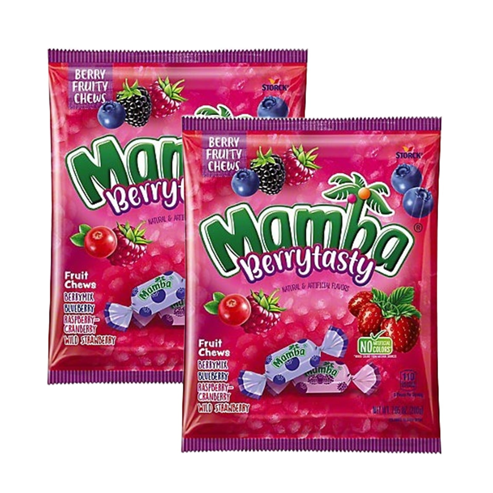 Mamba Berrytasty Fruit Chews Chewy Candy 7.05 oz. Bag - (2 Pack ...