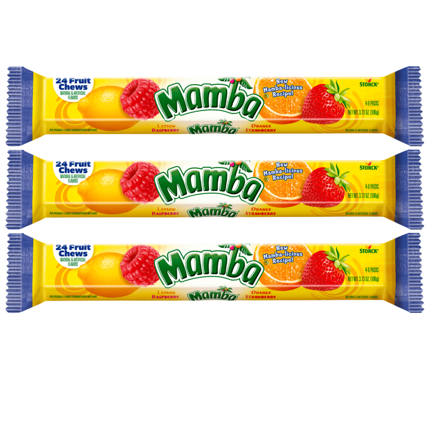 Mamba Fruit Chews Candy, 24 Individually Wrapped Assorted Flavors, 3.73oz - Pack of 3 - Walmart.com
